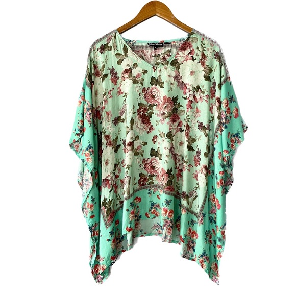 Tolani | Tops | Tolani Collection Green Floral Caftan Tunic Size Large ...
